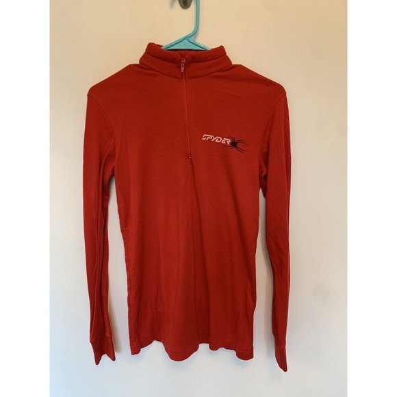 Spyder | Shirts | Vintage Spyder Mens Small Retro Bright Red Logo Half ...